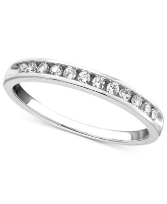 Diamond Channel Band (1/4 ct. t.w.) in 14k White or Yellow Gold - Macy's