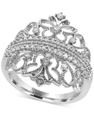 Pavé Classica by EFFY® Diamond Tiara Ring (1/2 ct. t.w.) in 14k White ...