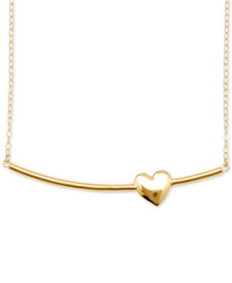 Heart Bar Pendant Necklace in 10k Gold - Macy's