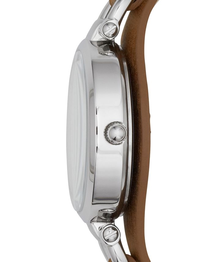 Fossil Women's Georgia Brown Leather Strap Watch 32mm ES3060 - Macy's