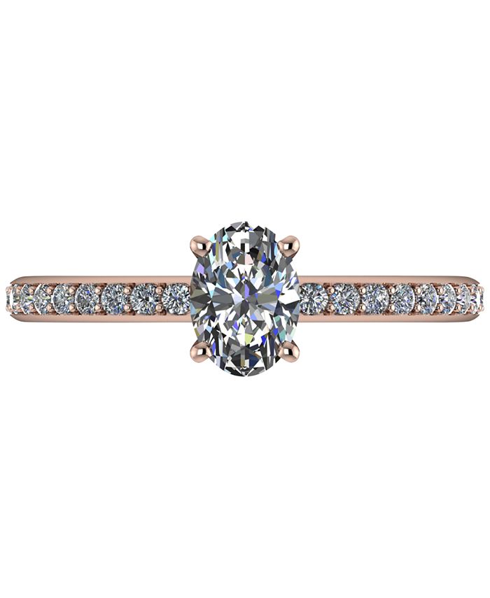 Macy's Diamond Solitaire Mount Setting (1/5 ct. t.w.) in 14k Rose Gold ...