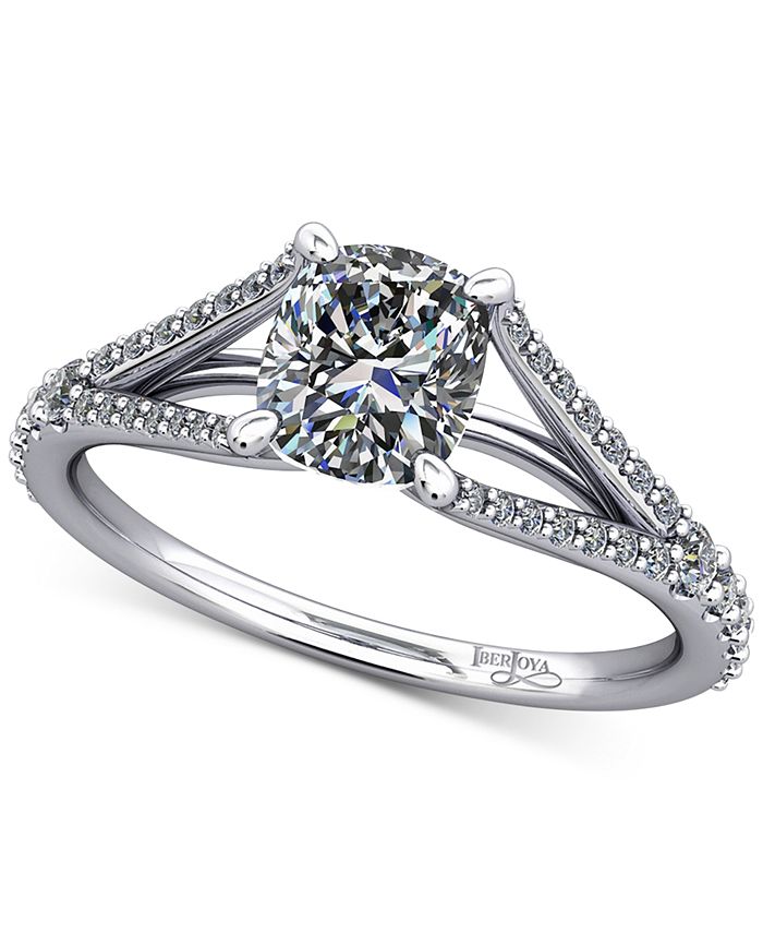 Macy's Diamond Split Shank Mount Setting (1/4 ct. t.w.) in 14k White ...