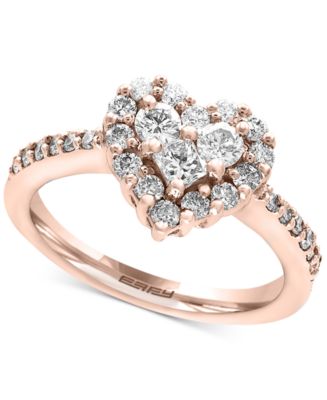 EFFY® Diamond Heart Ring (9/10 ct. t.w.) in 14k Rose Gold - Macy's