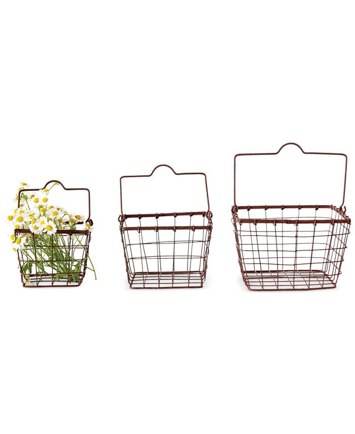 3R Studio Square Metal Baskets, Set of 3 - Macy's