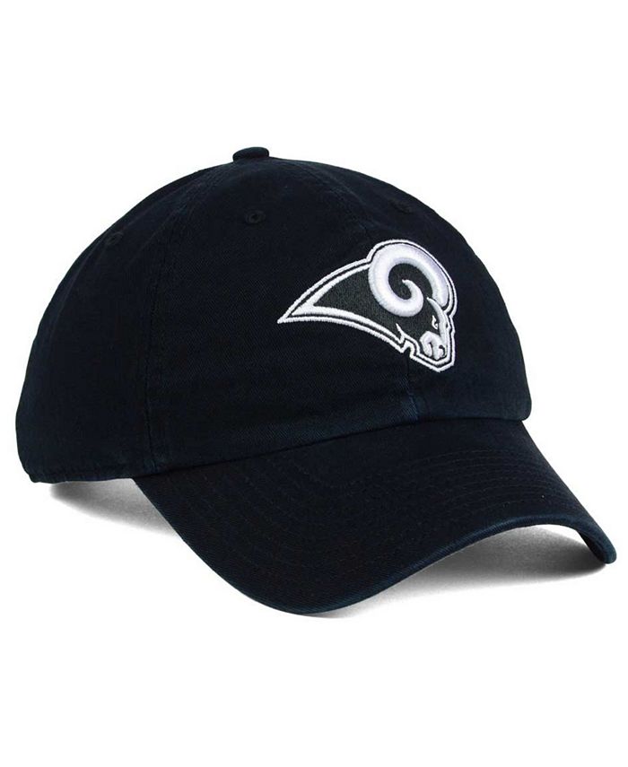 '47 Brand Los Angeles Rams Black and White CLEAN UP Cap - Macy's