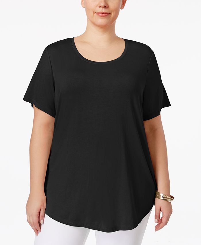 JM Collection Plus Size Short-Sleeve Top, Created for Macy's - Macy's