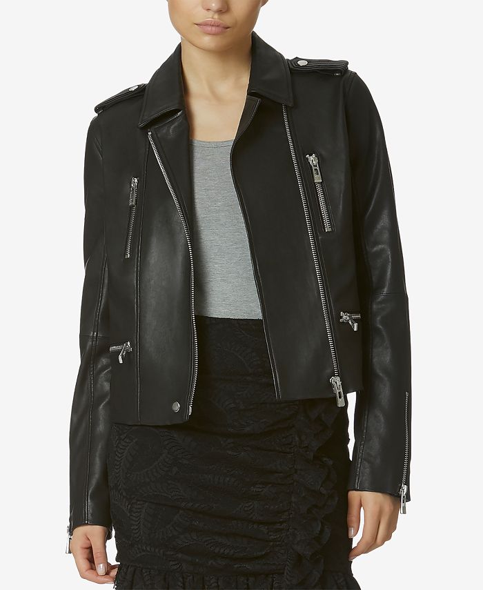 Avec Les Filles Stretch Leather Moto Jacket Macy S