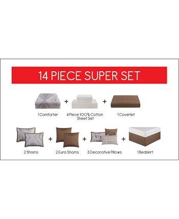 Ellison First Asia Lourdes 14-Pc. Queen Comforter Set - Macy's
