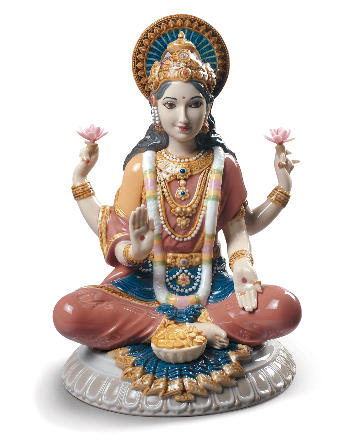 Click here for Lladro Goddess Sri Lakshmi Figurine - Multi prices