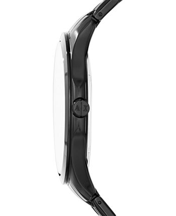 A|X Armani Exchange Men's Black Ion-Plated Stainless Steel Bracelet ...