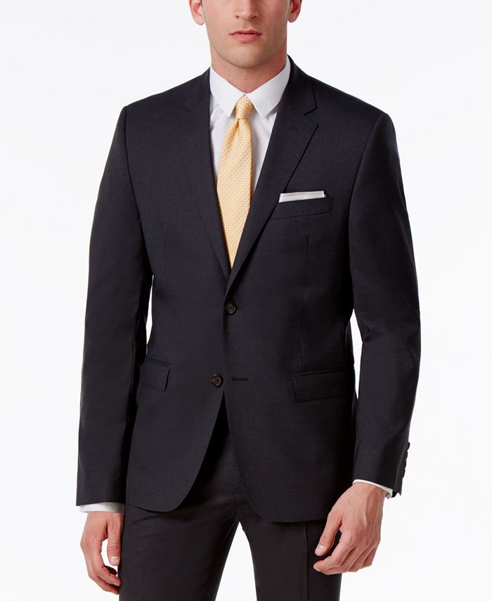 Lauren Ralph Lauren Charcoal Solid Total Stretch Slim-Fit Jacket - Macy's