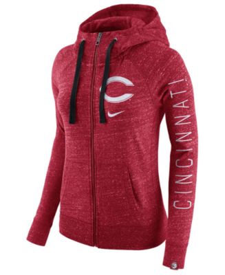 Nike Women's Cincinnati Reds Gym Vintage Full-Zip Hooded Sweatshirt ...