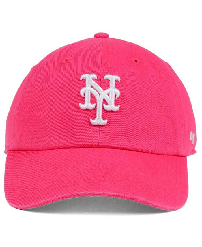 '47 Brand Women's New York Mets Pink/White Clean Up Cap - Macy's