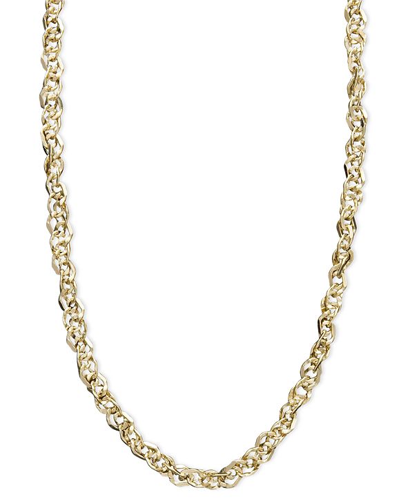 Italian Gold Necklace, 14k Gold 18" Perfectina Chain Necklace (1-1/8mm ...