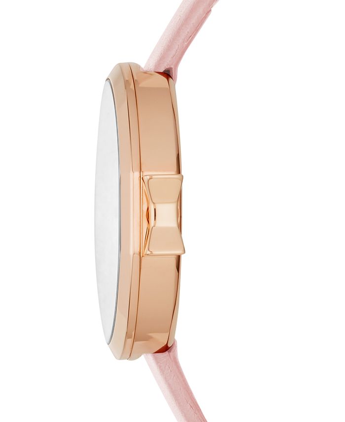 kate spade new york Women's Park Row Pink Leather Strap Watch 34mm ...