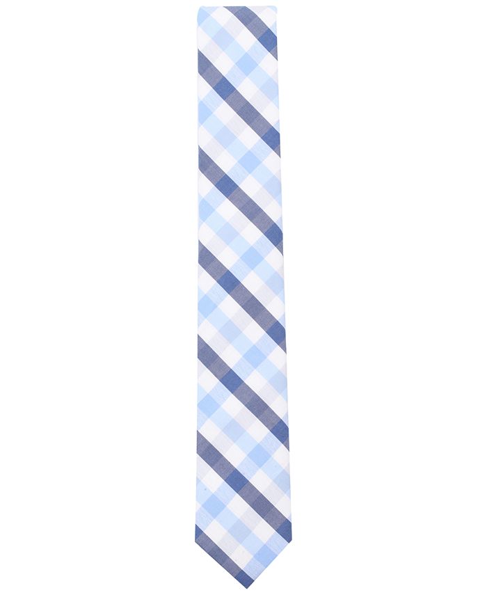 Bar III Men's Bold Multi-Gingham Skinny Tie, Created for Macy's - Macy's