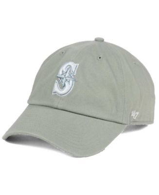 '47 Brand Seattle Mariners Gray White CLEAN UP Cap - Macy's