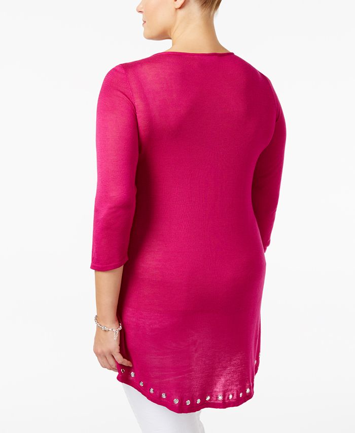 Belldini Plus Size Grommet-Trim Tunic - Macy's