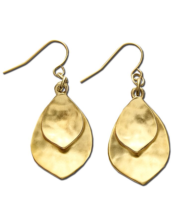 Lauren Ralph Lauren Gold-Tone Leaf Drop Earrings - Macy's