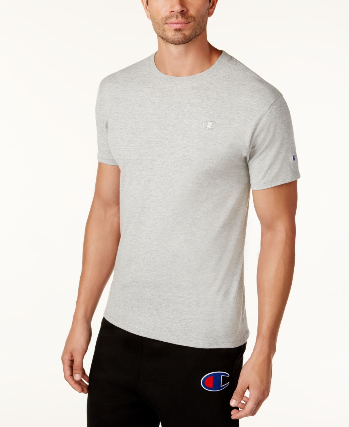 Click here for Champion Mens Cotton Jersey T-Shirt - Oxford Gray prices