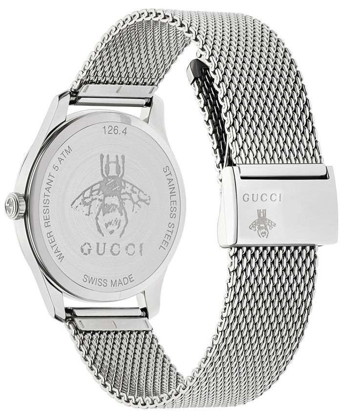 Gucci Women's Swiss G-Timeless Stainless Steel Mesh Bracelet Watch 36mm ...