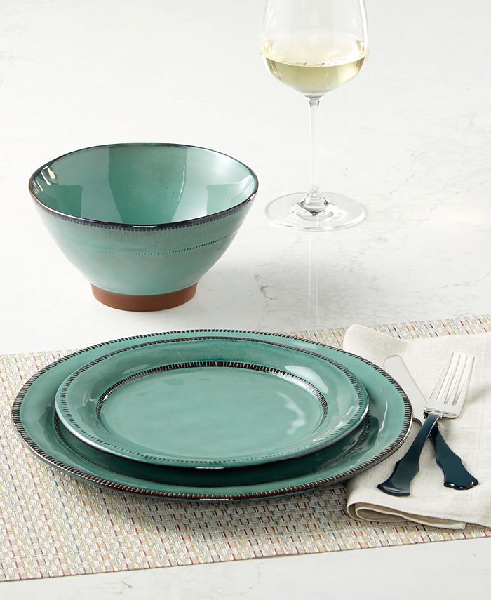 Laurie Gates Valencia Teal 16-Pc. Dinnerware Set - Macy's