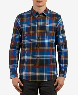 Volcom Men's Caden Plaid Flannel Shirt - Casual Button-Down Shirts ...
