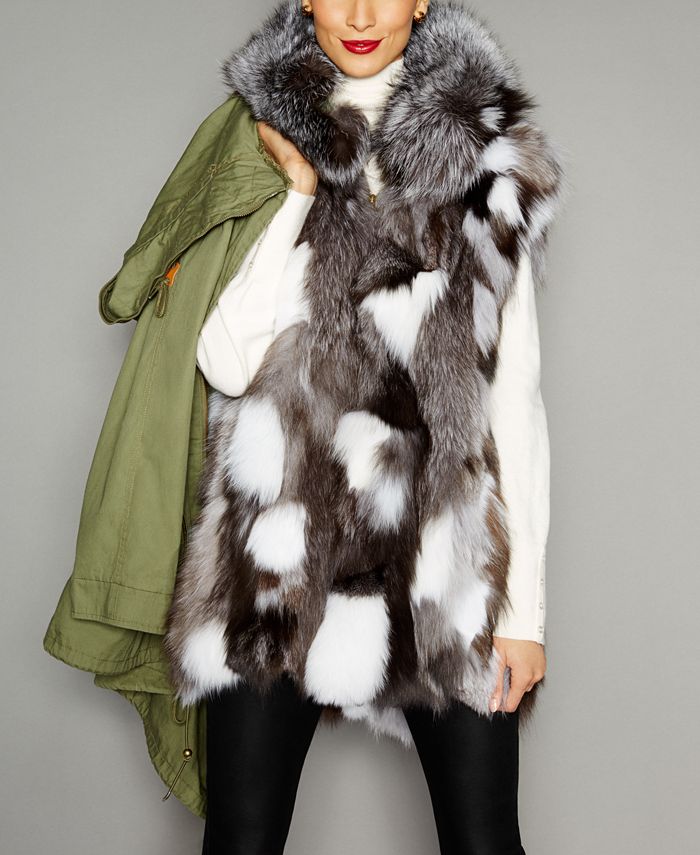 The Fur Vault Hooded Fox-Fur-Lined Parka - Macy's