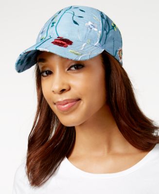 Steve Madden Embroidered Denim Baseball Cap - Macy's