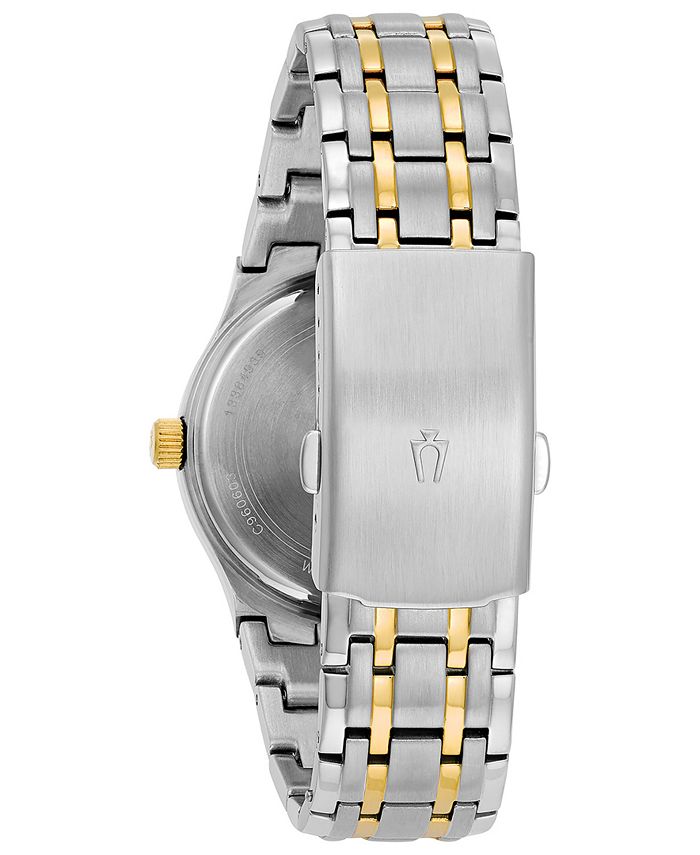 Bulova Men's Two Tone Stainless Steel Bracelet Watch 37mm 98C60 - Macy's