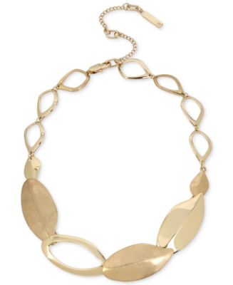 Kenneth Cole New York Gold-Tone Leaf Collar Necklace - Macy's
