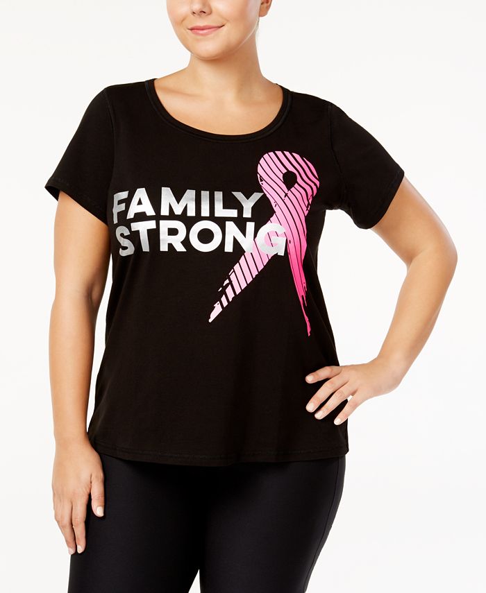 Ideology Plus Size BCRF Cotton Graphic T-Shirt - Macy's