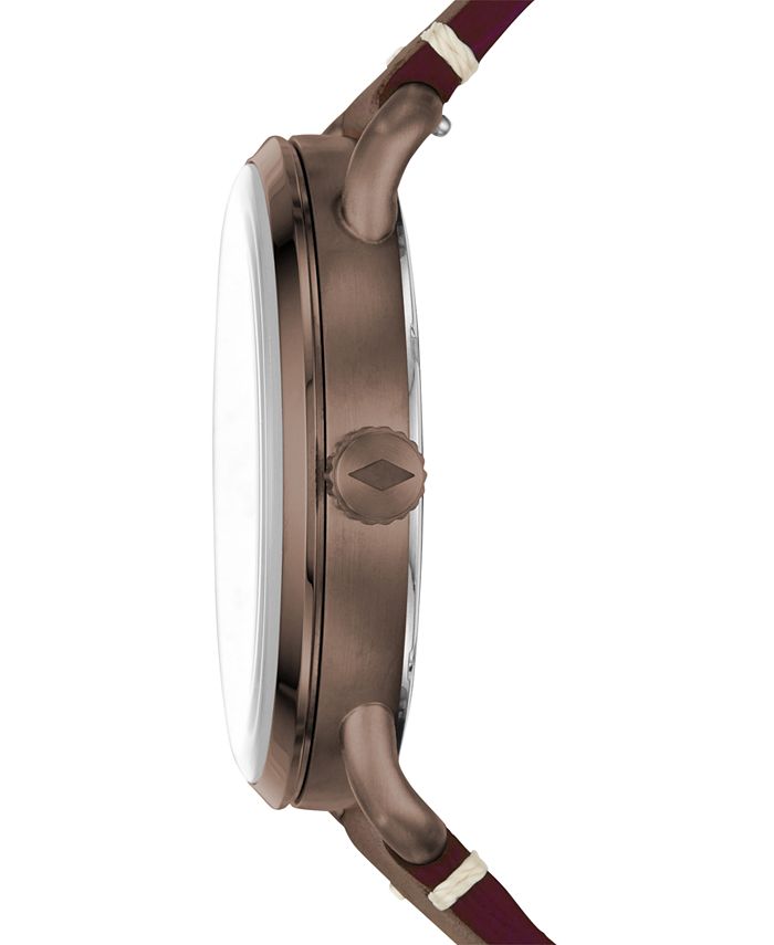 Fossil Men's The Commuter Brown Leather Strap Watch 42mm - Macy's