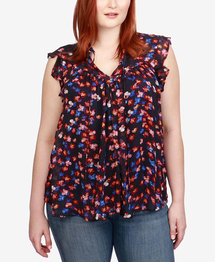 Lucky Brand Trendy Plus Size Ruffled Top - Macy's