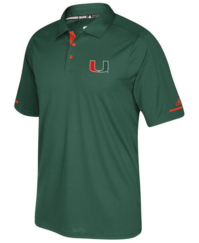 adidas Men's Miami Hurricanes Sideline Climachill Polo - Macy's