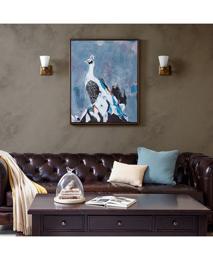 JLA Home JLA Peacock Prance Gel Coat Canvas With Bronze Frame, Quick ...