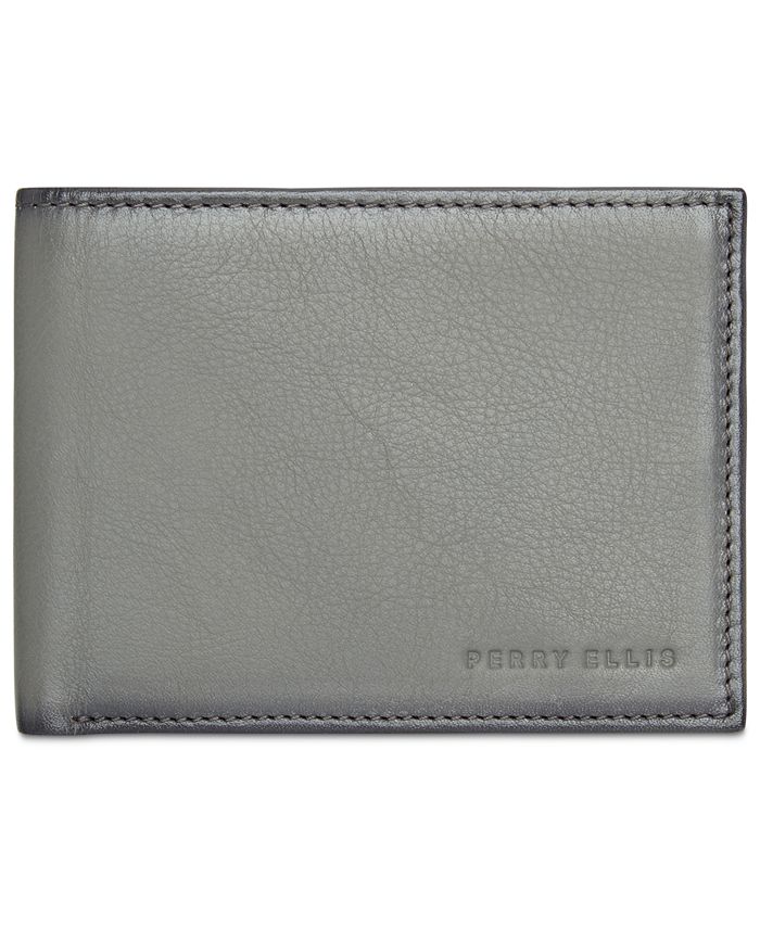 Perry Ellis Men's Portfolio RFID Leather Bifold Wallet - Macy's