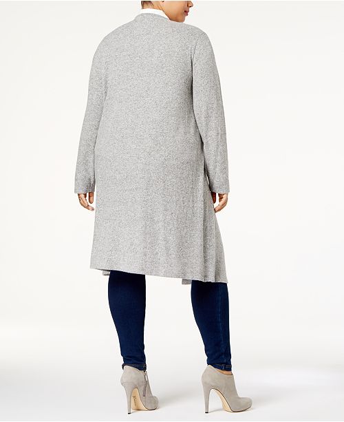 BCX Trendy Plus Size Duster Cardigan & Reviews - Sweaters - Plus Sizes ...