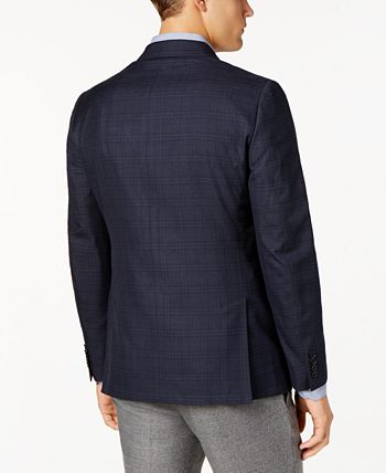 Ryan Seacrest Distinction Men's Slim-Fit Blue & Gray Windowpane Sport ...