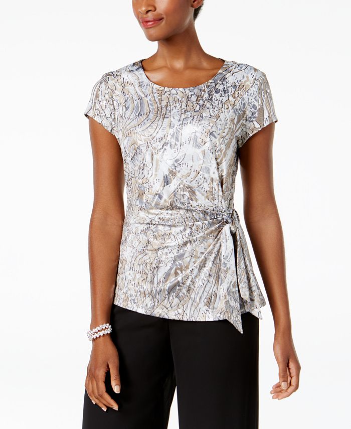 MSK Embellished Side-Tie Top - Macy's