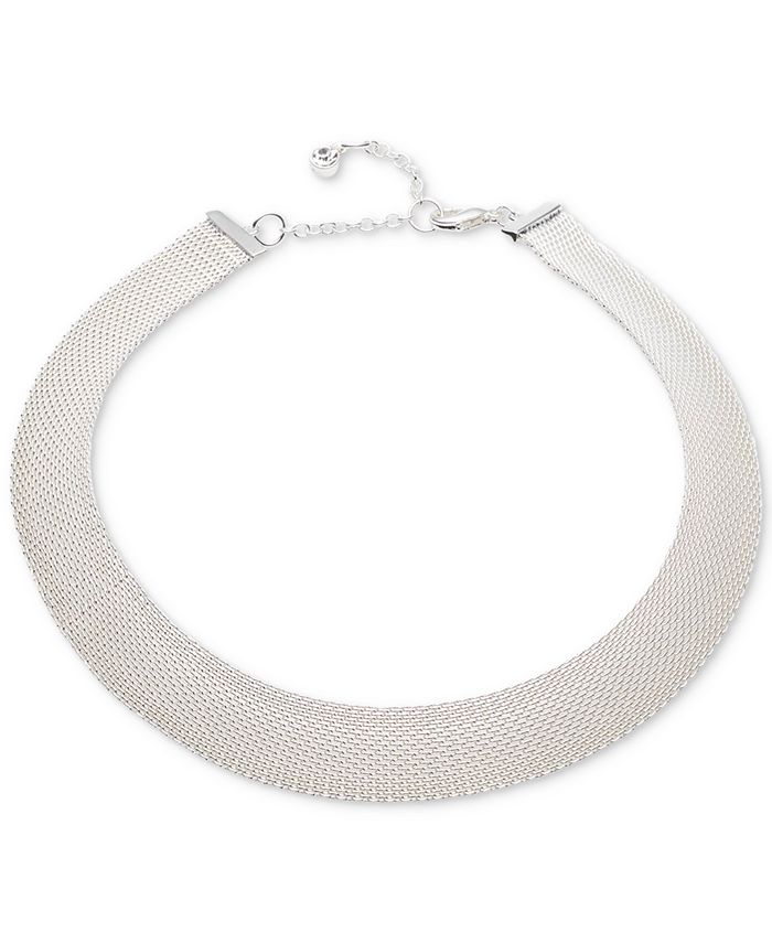 Lauren Ralph Lauren Silver-Tone Wide Mesh Choker - Macy's