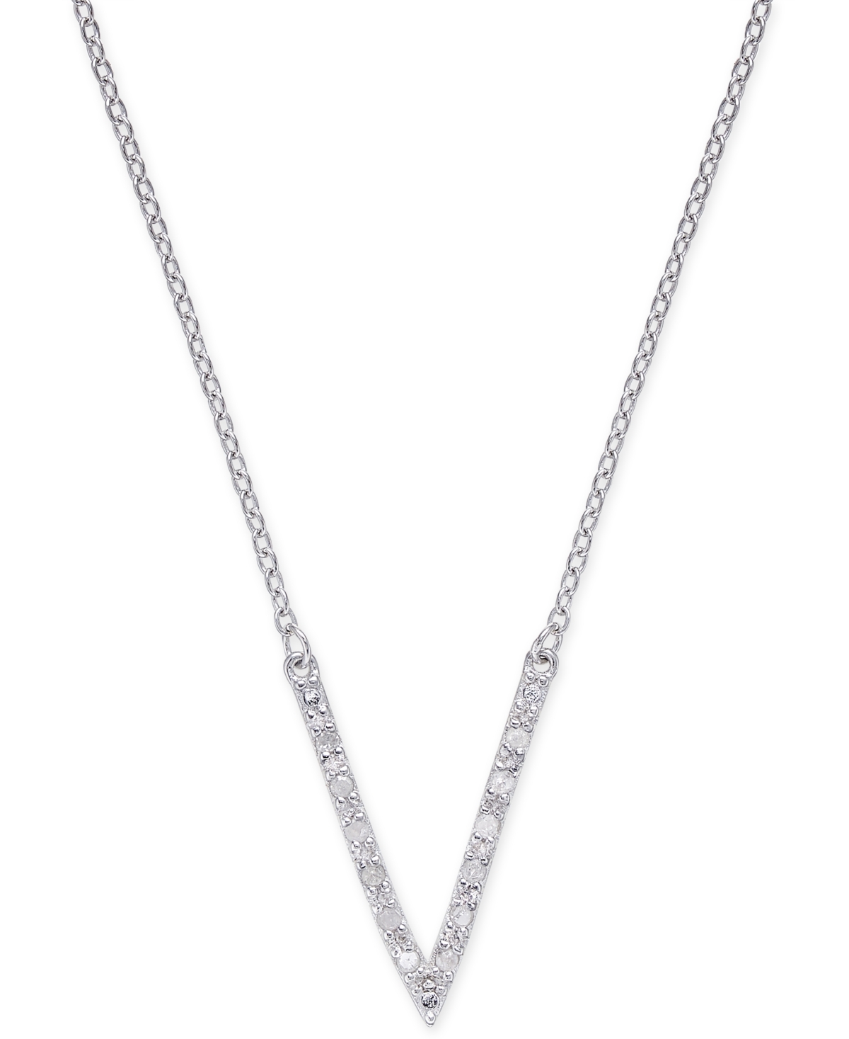 Click here for Diamond V Necklace (1/10 ct. t.w.) in Sterling Sil... prices