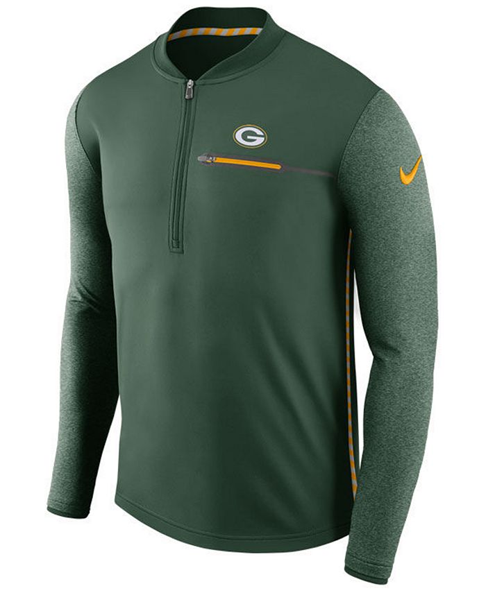 Nike Men's Green Bay Packers Coaches Quarter-Zip Pullover - Macy's
