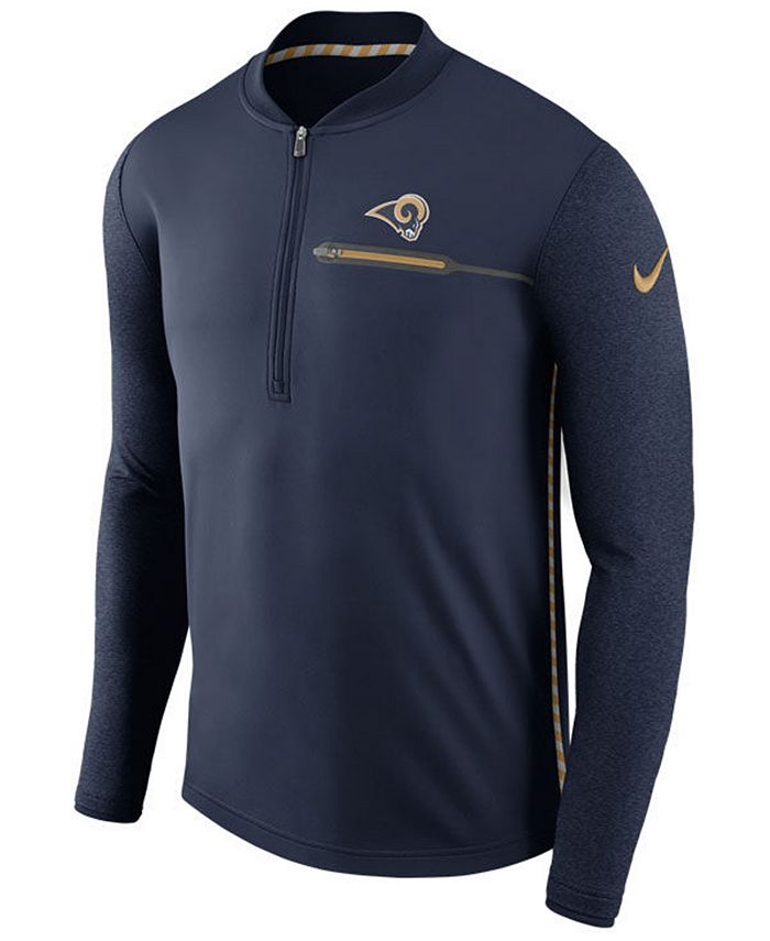 Nike Men's Los Angeles Rams Coaches Quarter-Zip Pullover - Macy's