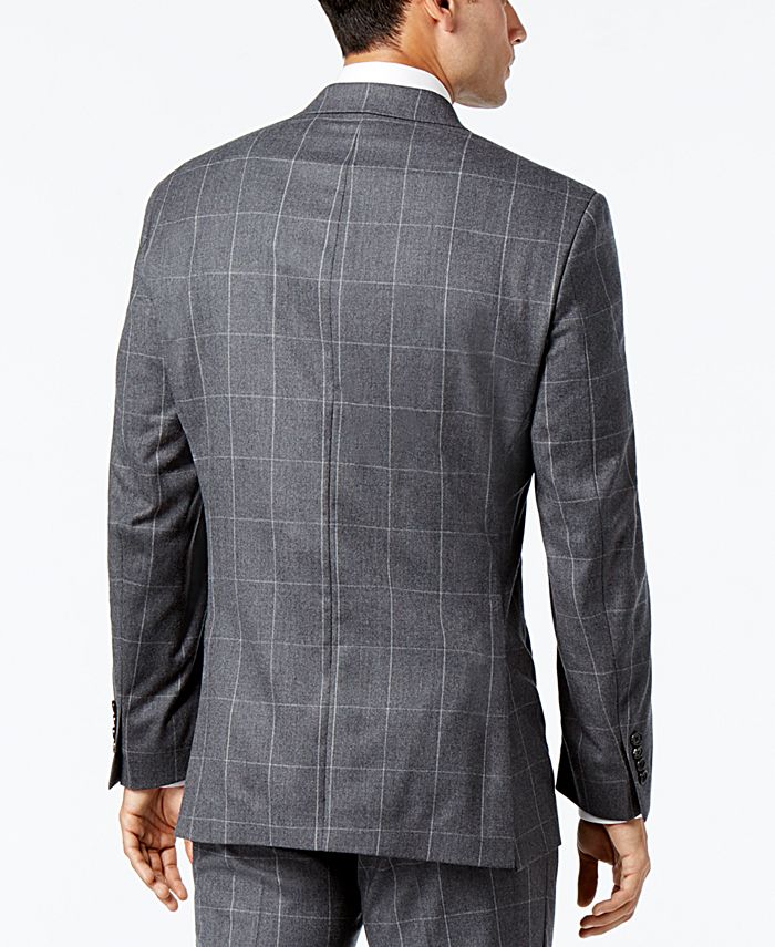 Lauren Ralph Lauren Men's Classic-Fit Ultraflex Gray Windowpane Suit ...