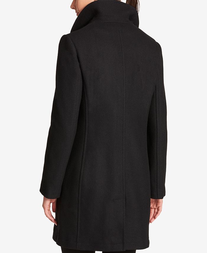 DKNY Double-Breasted Wool-Blend Walker Coat With Inner Vest - Macy's