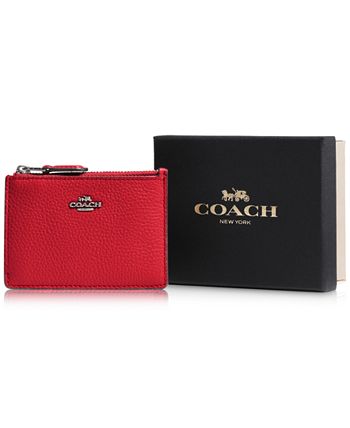 COACH Boxed Mini Skinny ID Case in Polished Pebble Leather - Macy's