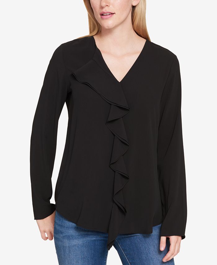 Tommy Hilfiger Ruffled V-Neck Top, Created for Macy's - Macy's