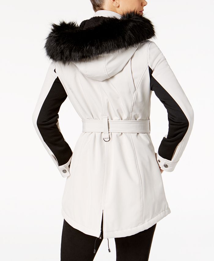 Calvin Klein Double-Breasted Softshell Jacket - Macy's