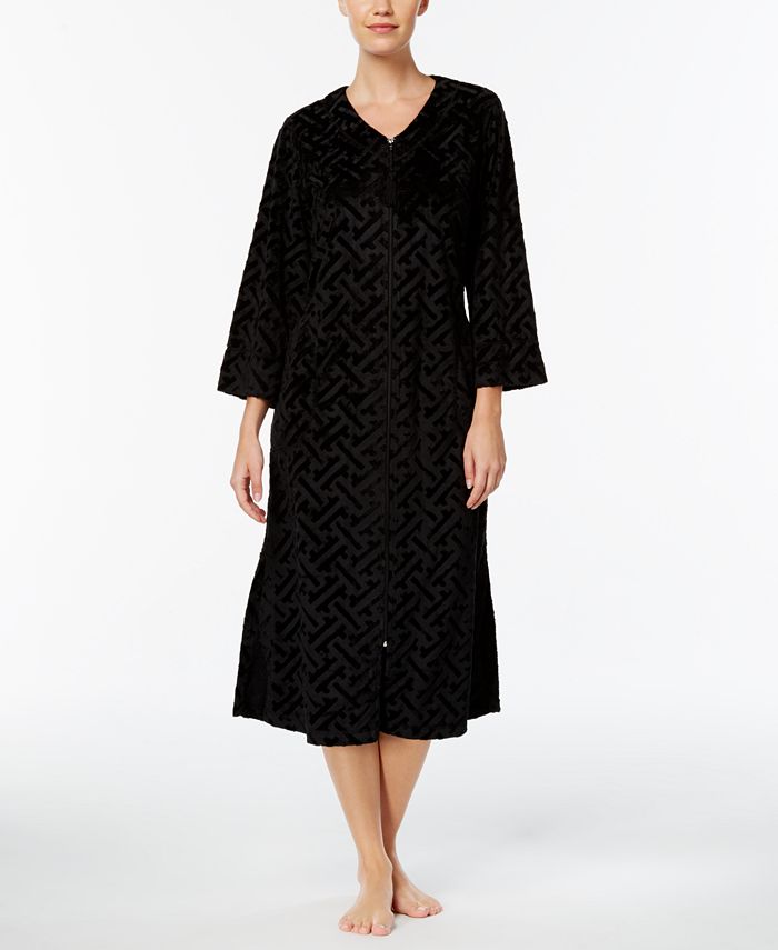 Miss Elaine Embossed-Velour Robe - Macy's